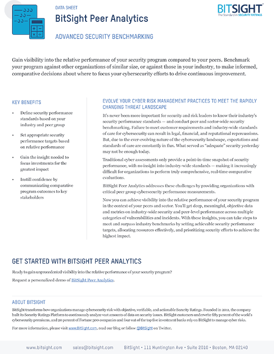 Bitsight Peer Analytics for Security Performance Management | Bitsight